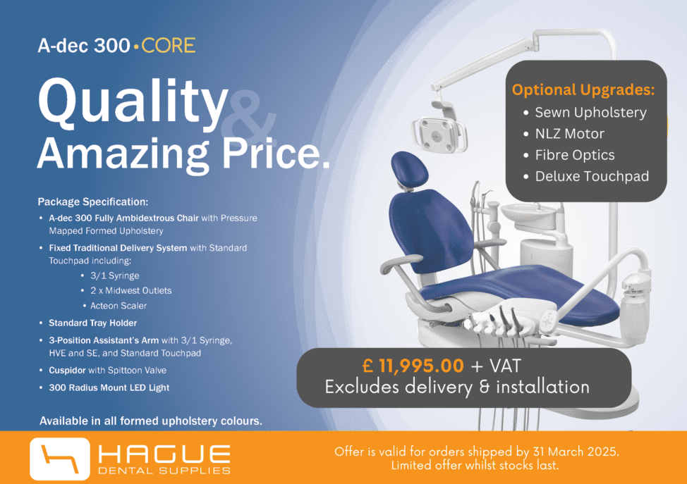 A-dec 300CORE Dental Chair Package - Hague Dental Supplies