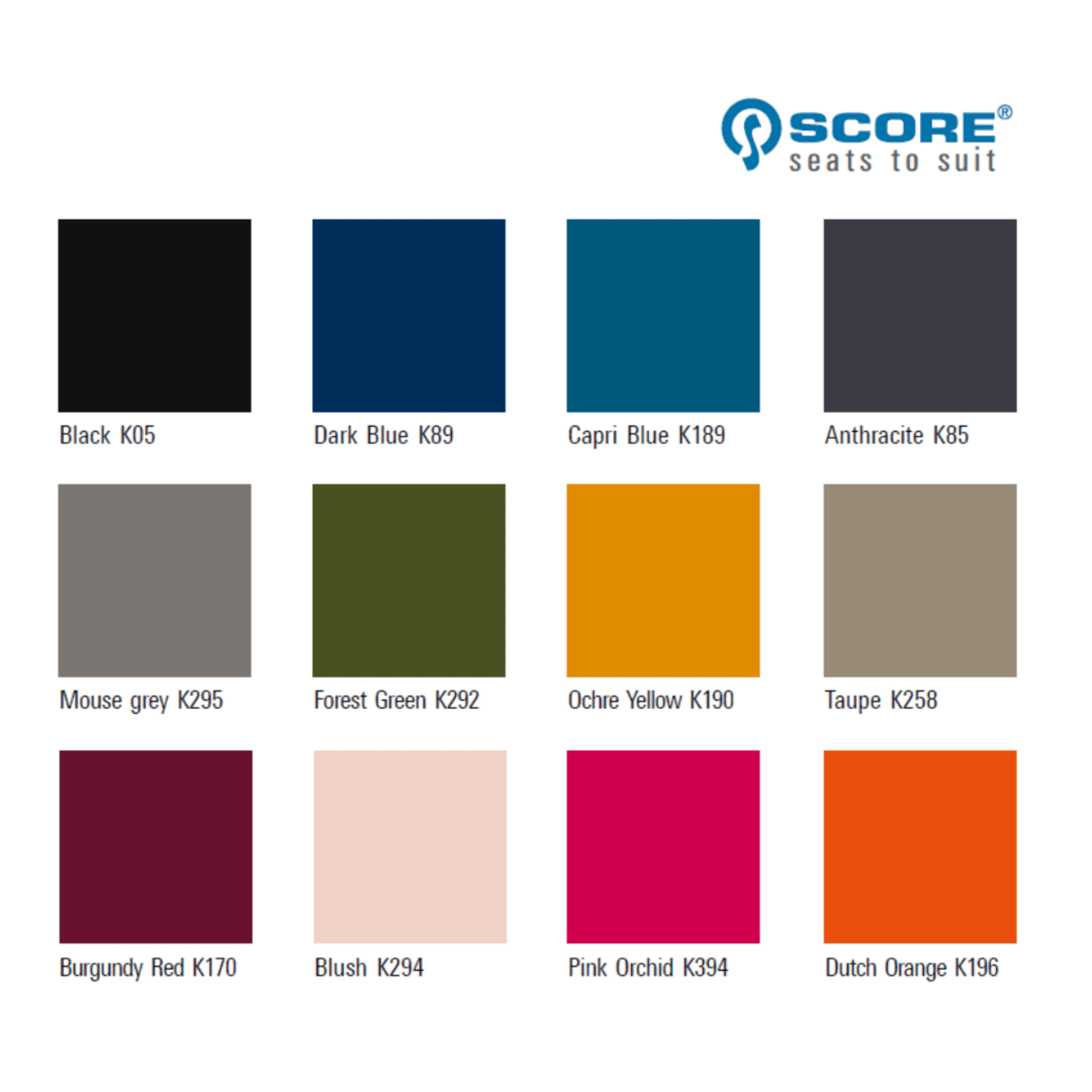 Score Stamskin Colour Chart - Hague Dental Supplies