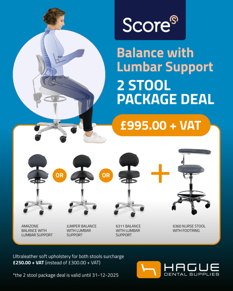 Score Jumper Saddle Stool - Hague Dental Supplies - Dental Stools